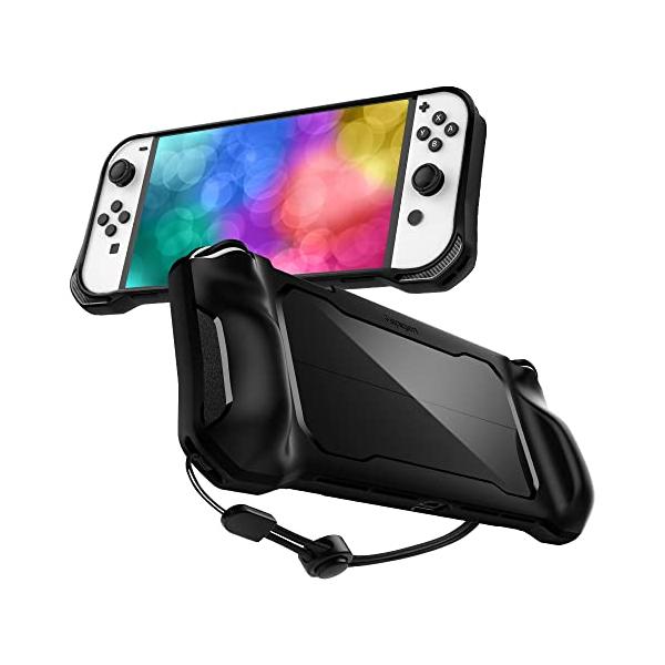 Modernマットブラック/Switch OLED/ACS04020・Size:Switch OLED・パッケージ個数:1・耐衝撃への工夫落下時の衝撃を出来る限り緩衝出来るよう、両側で衝撃を大幅に吸収する「エアクッションテクノロジー」を採用...