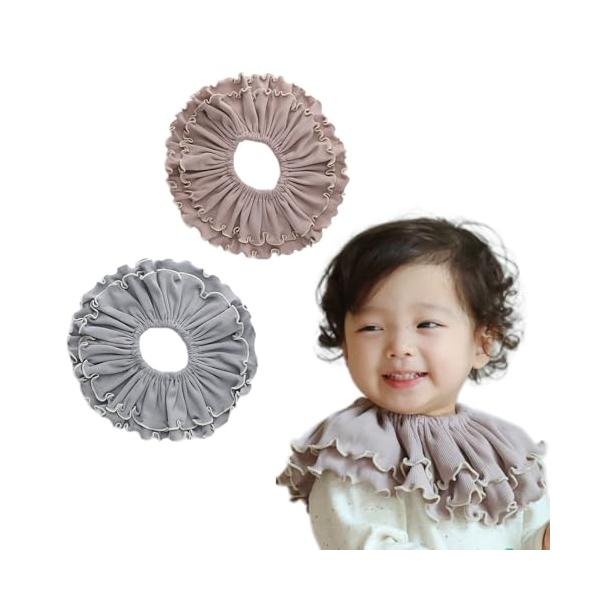 モダンダスティピンクチャコールグレー/直径約29?30cm/-・Color:ダスティピンクチャコールグレー・つけるだけで主役級の可愛さ フリルとステッチが目を引く、つけ襟タイプのスタイ。シンプルな服に合わせるだけで、一気にお しゃれ度アップ...