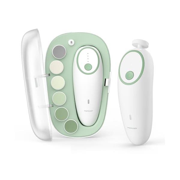 Green/-/-・Color:Green・パッケージ個数:1・充電式タイプ ? Momcozy電動ベビーネイルケアは、バッテリー内蔵タイプです。乾電池式の一般的なベビーネイルカッターやネイルトリマーと比べて、電池の手間がなく、付属の一般的...