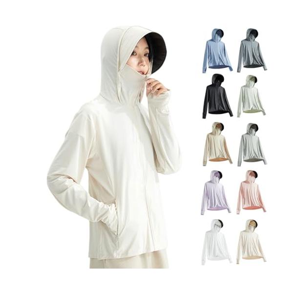 スポーツレディース用 ベージュ/XL/W599-57・Size:XLColor:レディース用 ベージュ・?「日焼け対策」?--このラッシュガードはUVカット性能の最高ランクUPF50+でお肌に有害な紫外線を98%カット!脱着な広つば付きラッ...