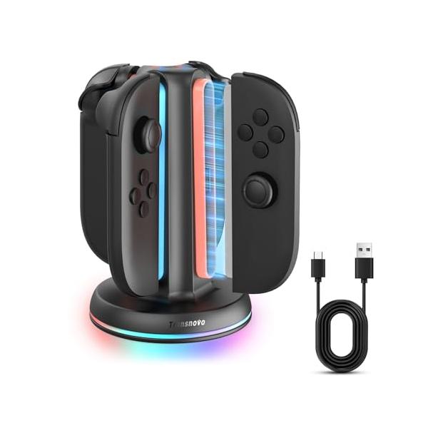 ブラック/-/NS2-CG01・?4in1急速充電機能2.5hで4本のSwitch 2ジョイコン用コントローラーを同時に充電できます。従来のドックより30%高速です。家族や友達と遊ぶ時、充電器を待つ必要はありません。置くだけですぐに充電され...