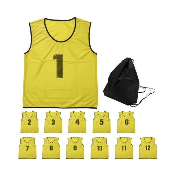 Wrapイエロー/大人用/LG-BIBS-12-PARENT・Size:大人用Color:イエロー・番号入りビブスグループ分けに使うナンバー入りのビブスです。サッカー バスケ バレーボール サークル 地域活動（自治体、PTA）などに便利です...