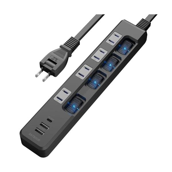 ブラック/2.5m/TPU-4S2AC-W・Size:2.5mColor:ブラック・「２種類のUSBポート」USB-A、Type-C２種類のUSBポートを搭載しました。最新機器もアダプタ要らずで充電ができるので、省スペースでコードのごちゃつ...