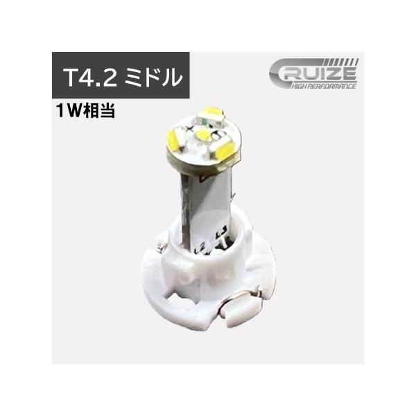 CRUIZE クルーズ　LEDバルブ純正の電球と交換して視認性・実用性・ファッション性を向上規格：T4.2 ミドル電力：1W相当に対応極性：なし入数：1個入り備考：ご希望のカラーを選択肢にてご指定ください。純正バルブの規格・形状・サイズ・色...