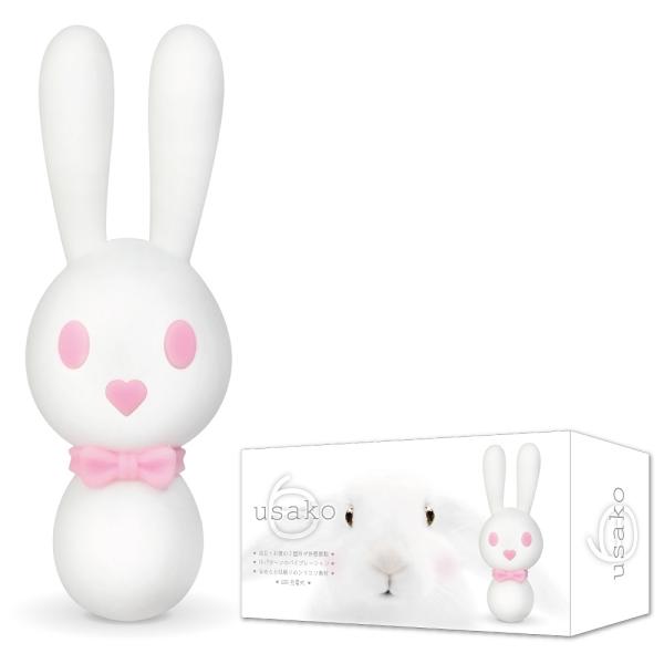 【振動機能 / USB充電式（コード付属）】・白くてかわいいウサギ型のハンディマッサージャーです。・かわいい顔してとっても強力な振動！・両方のお耳で挟み込んでピンポイントで刺激したり、お腹部分を使ってコリをほぐしちゃいます。・振動中・充電中...