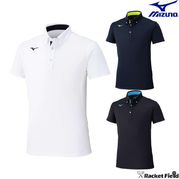 【メーカー】ミズノ（mizuno）【品名】ボタンダウンポロシャツ[ユニセックス]【品番】32MAC180【特長】配色が目を引く、ユーティリティーに着られる機能性ボタンダウンポロシャツ【サイズ】S、M、L、XL、2XL、3XL、4XL【カラー...