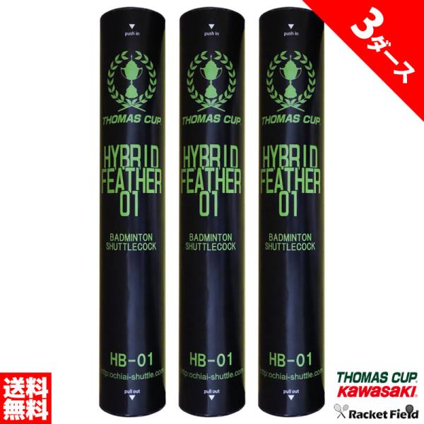 【メーカー】トマスカップ（THOMAS CUP）【品名】ハイブリッドフェザー 01（HYBRID FEATHER 01）【品番】HB-01【入り数】3ダース（全36個入り）【温度表示番号】3番22-28℃4番17-23℃【素材】水鳥羽根＋プ...