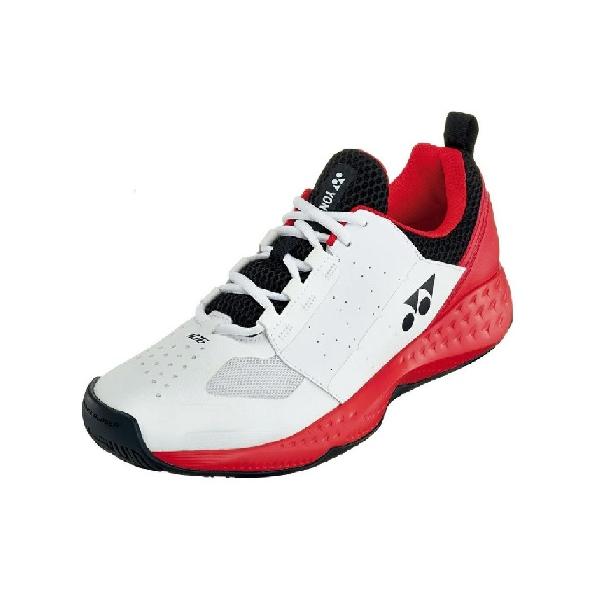 YONEX (ヨネックス)パワークッション106 [SHT106]   ★オムニ＆クレーコート用★　テニスシューズ　カラー ホワイト/レッドアッパー 人工皮革＋合成樹脂ミッドソール 合成樹脂アウトソール ゴム底在庫が流動しているためご注文い...