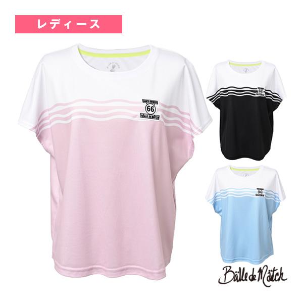 バルデマッチ テニスウェア（レディース） ウエーブデザインTシャツ レディース BDM-F1205 Balle de Match テニスウェア ウエーブデザインTシャツ レディース 2026年 春夏 半袖「国内正規品取り扱い店」