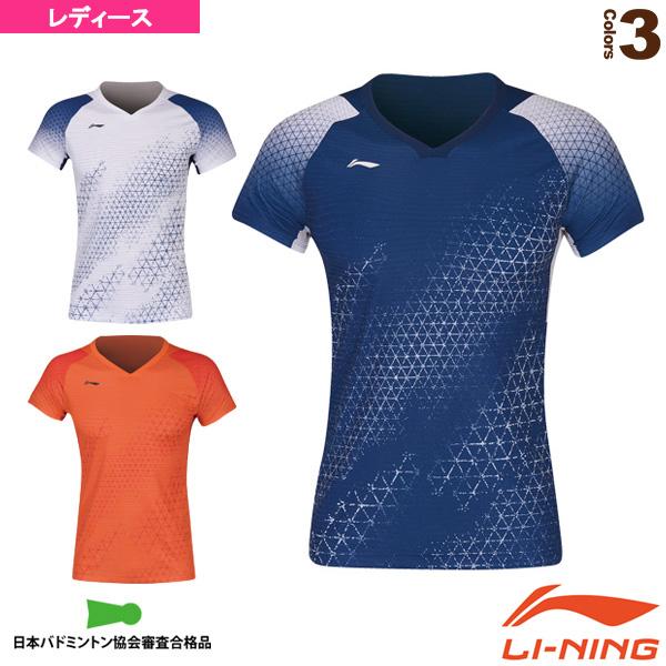 リーニン バドミントンウェア（レディース） ゲームシャツ レディース AAYQ002 LI-NING バトミントンウェア ゲームシャツ レディース Tシャツ「国内正規品取り扱い店」