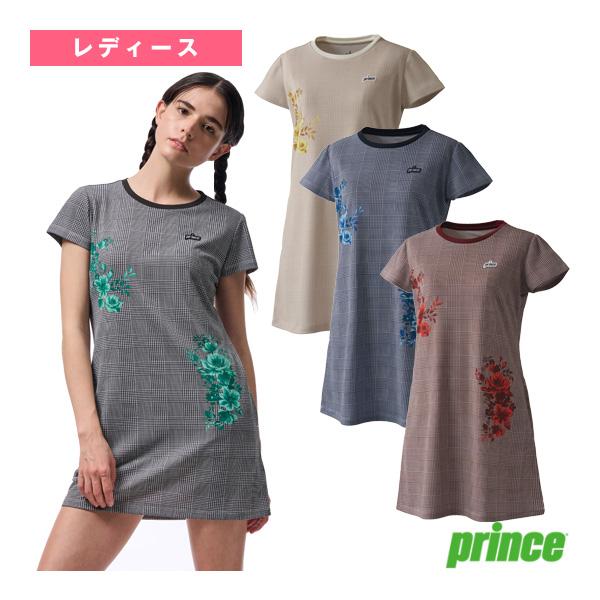 プリンス テニスウェア（レディース） ワンピース レディース WF5411 Prince テニスウェア ワンピース レディース 2025年 秋冬 半袖 ミニワンピース スカート ミニ丈 チェック柄 グレンチェック柄 花柄「国内正規品取り扱い店」