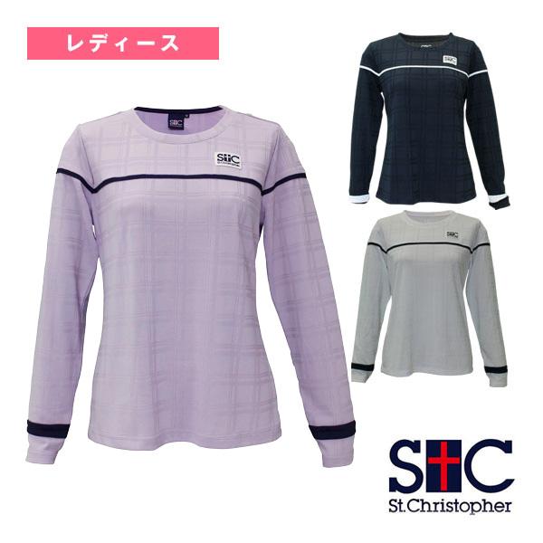 セントクリストファー テニスウェア（レディース） ジャガードチェックロングスリーブシャツ レディース STC-BEW2457 St.Christopher テニスウェア ロングスリーブシャツ SALE セール 特価「国内正規品取り扱い店」