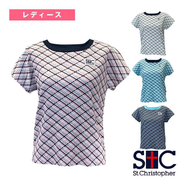 セントクリストファー テニスウェア（レディース） スクエアーチェックプリーツシャツ レディース STC-BFW2051 St.Christopher テニスウェア スクエアーチェックプリーツシャツ レディース 2026年 春夏 Tシャツ 半...