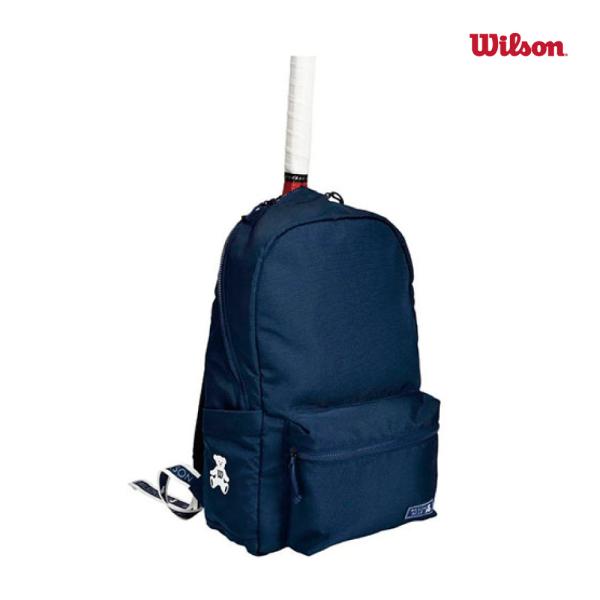 【商品名】ONE BEAR BACKPACK navy　　　　 (ワンベアー バックパック ネイビー) 【品　番】　WR8015202001【サイズ】　14 x 30 x 49　cm【素　材】 ポリエステル【収　納】ラケット1本収納（中厚を...