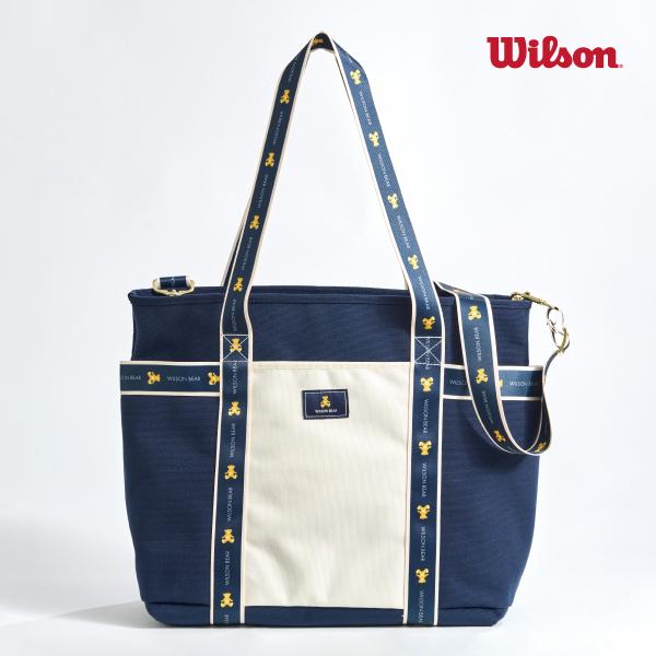 【商品名】 BEAR ベア トートバッグ - ネイビー【品　番】 WR8048002001【サイズ】　17 x 37 x 36　cm【カラー】 ネイビー【素　材】 コットン【収 納】 ラケット2本まで収納可(中厚のラケットを基準)
