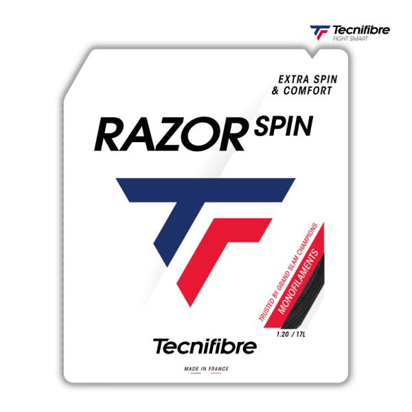 【商品名】Tecnifibre RAZOR SPIN（レイザースピン）【品　番】04GRASPI15-12m / 04GRASPI20-12m / 04GRASPI25-12m / 04GRASPI30-12m【カラー】　カーボン（CBN）...
