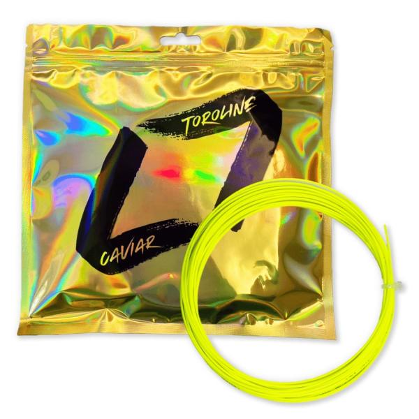 メーカー：トロライン名称：CAVIAR太さ：1.24mmカラー：ネオンイエロー（ガットの特長）オールコートプレイヤー向けに設計された六角形型のストリング。従来のポリストリングと比較して、スピンを体感できる様な設計。「オールコートプレイヤー向...