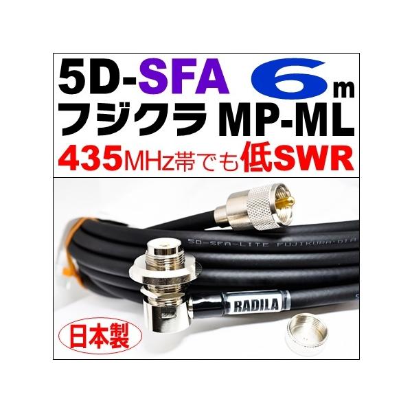 【インピーダンス】 50Ω【推奨用途】モービル用（車載用）【ケーブル】5D-SFA-LITE（フジクラダイヤケーブル社製）【コネクタ】MP-MLJ（低SWR品，ミリネジ）【長さ誤差】±1％【製造メーカ】RADILA【添付品】SWRと通過損失...