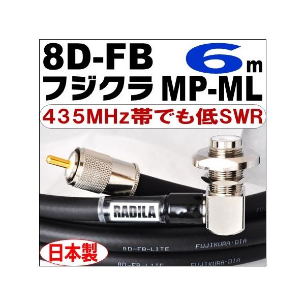 【インピーダンス】 50Ω【推奨用途】モービル用（車載用）【ケーブル】8D-FB-LITE（フジクラダイヤケーブル社製）【コネクタ】MP-MLJ（低SWR品，ミリネジ）【長さ誤差】±1％【製造メーカ】RADILA【添付品】SWRと通過損失の...