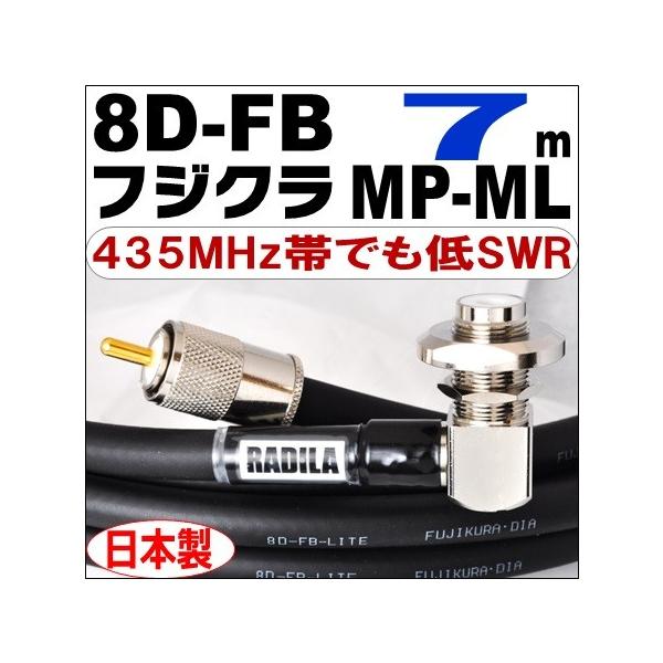 【インピーダンス】 50Ω【推奨用途】モービル用（車載用）【ケーブル】8D-FB-LITE（フジクラダイヤケーブル社製）【コネクタ】MP-MLJ（低SWR品，ミリネジ）【長さ誤差】±1％【製造メーカ】RADILA【添付品】SWRと通過損失の...