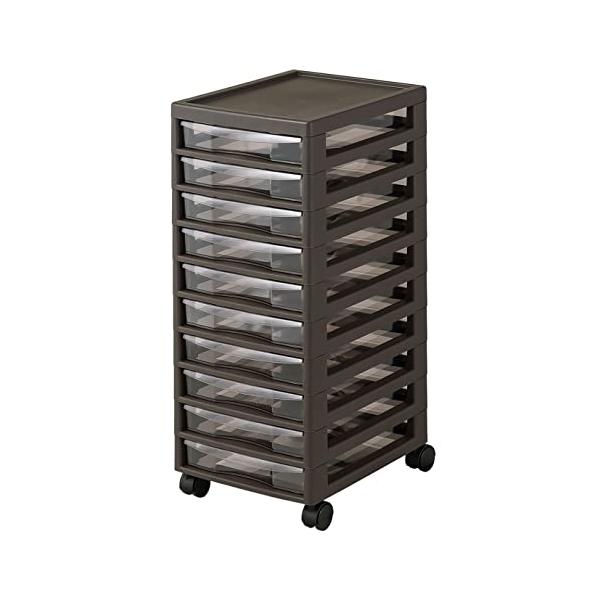 A4 [浅10段]・ダークブラウン A4浅型10段 APA4-A10(DBR)・・Color:ダークブラウンStyle:A4 [浅10段]・本体サイズ:幅27×奥行34.5×高さ64.2cm、 引出し内寸法(幅W×奥行D×高さH)(mm) ...