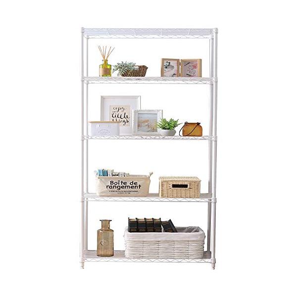 5段・ホワイト 幅75cm CMM-75185・・Color:ホワイトSize:幅75cmStyle:5段・サイズ：75×35×180・商品サイズ（cm）：幅約75×奥行約35×高さ約180・ポール直径：19mm・耐荷重：棚板1枚約50kg...