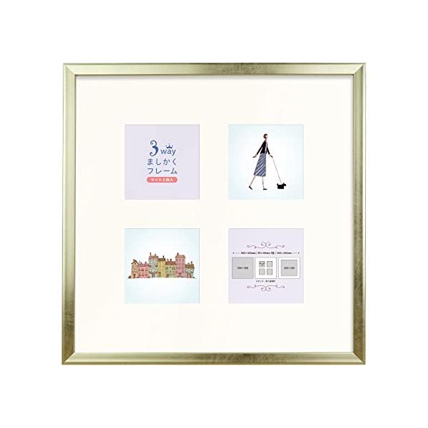 軽量シンプルゴールド/30角/3SQFR-30GD・Color:ゴールドSize:30角Style:軽量シンプル・パッケージ個数:1・本体：樹脂製　面材：樹脂・外寸： 317×317mm、内寸： 300×300mm、窓寸： 291×291m...