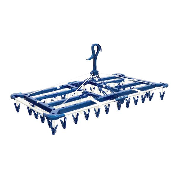 ブルー/タオルで隠し干しハンガー 52P/24853・Color:ブルーSize:タオルで隠し干しハンガー 52P・パッケージ個数:1・材質：本体・ピンチ：ポリプロピレン、金属製タオルバー：アルミニウム合金、ワイヤー：鉄線、バネ：鋼線(br...