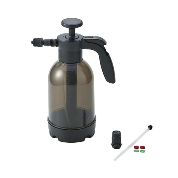 ガン黒/小/091439・パッケージ個数:1・水道なしで水掃除ができる・電源・電池不要ラクラク蓄圧式でジェット水圧・洗剤+水でなめらかな泡を噴射・半透明ボトルで残量がわかりやすい・ノズルの付け替えで3パターンの噴射が選べる