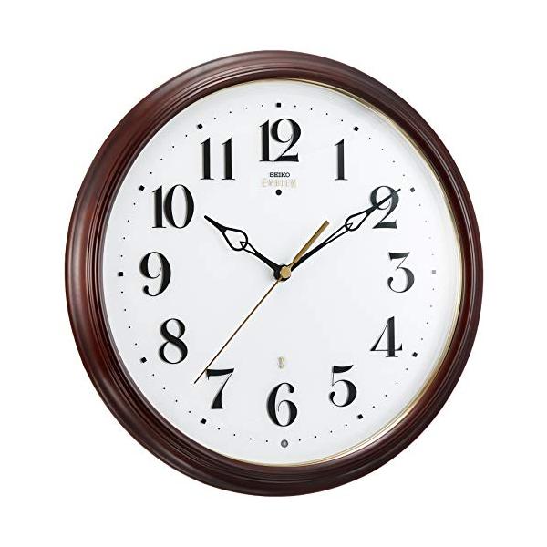 モダン・濃茶木地 直径290×44mm HS553B・・PatternName:01:通常・電波修正機能(40kHz/60kHz自動選局・受信OFF機能つき)・石膏ボード用掛金具つき・スイープセコンド・おやすみ秒針(光センサーによる自動秒針...