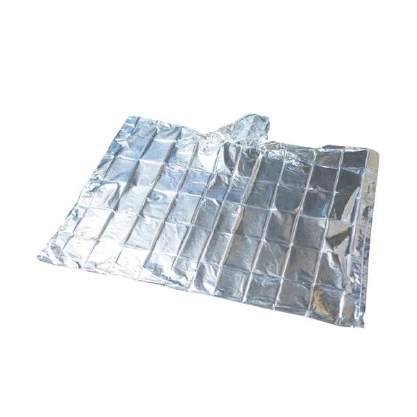 シルバー/130×130cm/5996・パッケージ個数:1・【サイズ】130×130cm【重量】70g【材質】アルミニウム・低密度ポリエチレン【生産国】中国・静か安心の静音設計。・カシャカシャ音が少ない静音タイプ。避難先でも周りを気にせず使...