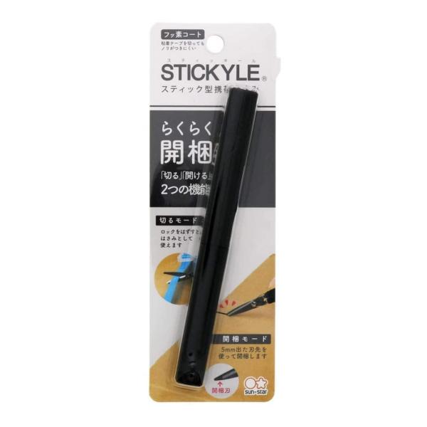 携帯用ブラック/-/S3719073・Color:ブラック・パッケージ個数:1・【シリーズ】スティッキールシリーズ AKERUNO・【サイズ】W13mm×H136mm×D11mm / 20g / 刃渡り25mm・【特長】カッターのような先っ...