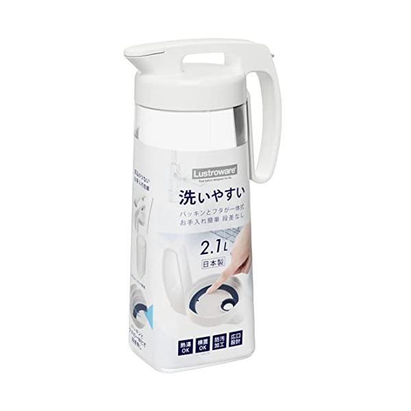 冷水筒・ホワイト  K-1286 W・・PatternName:単品・サイズ:約152×103×305mm・重量:382g・材質: 本体/AS樹脂、フタ・ハンドル/ポリプロピレン、中栓(キャップ)・レバー/ABS樹脂、パッキン/熱可塑性エラ...