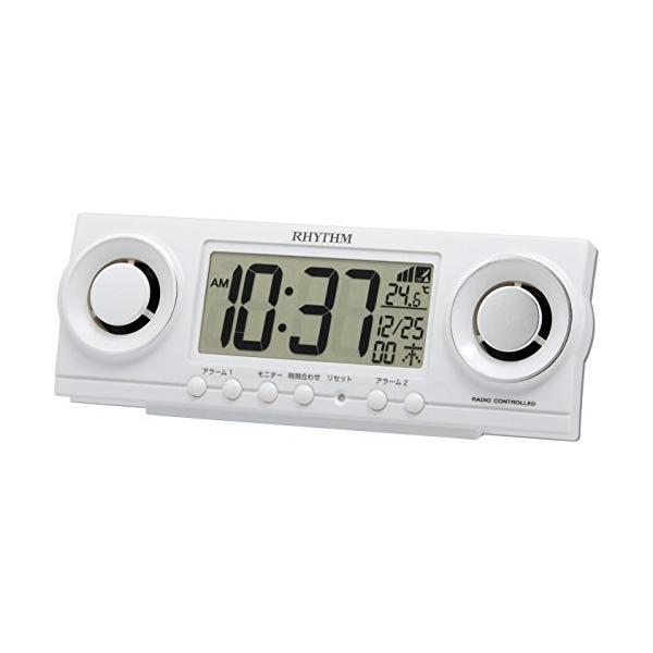 ・ホワイト 6.5×17.5×4.0cm 8RZ177SR03・・Color:ホワイト・サイズ:6.5x17.5x4cm、質量0.18kg・使用電源:アルカリ単3形x2本(別売)・ダブルアラーム(2つの時刻を設定可能)/アラーム音20種類選...