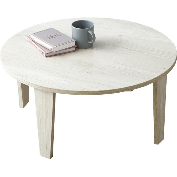 カジュアルホワイト/幅68/R6868WS・Color:ホワイトSize:幅68・パッケージ個数:1・【商品サイズ】：直径68×高さ32／折りたたみ時厚さ：7cm・【ヴィンテージ感のある木目調ローテーブル】：リアルな古木調シートを天板に使用...