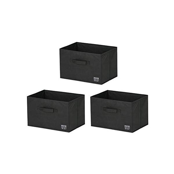 ストレージボックス 3Pブラック/38cm幅/K0-24BK3・Color:ブラックPatternName:ノーマル 3個入り・パッケージ個数:1・【サイズ】38×26×24cm　【商品重量】1kg・【素材】生地：不織布　芯材：紙・小物をす...