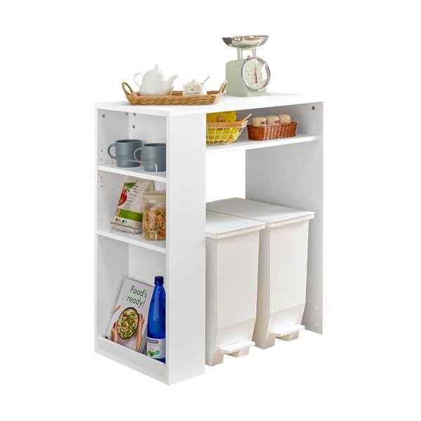 カジュアルホワイト/幅71/VKR-7146-WH・Color:ホワイト・パッケージ個数:1・【商品サイズ(約)】:幅71×奥行42×高さ90.5cm・ゴミ箱の使いやすさはそのままでキッチンに収納をプラスデッドスペースを有効活用できるキッチ...