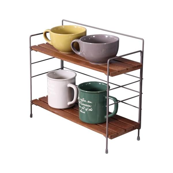 ワイドブラック×ブラウン/ワイド/38499・Color:ブラック×ブラウンSize:ワイド・パッケージ個数:1・開いてパチッとはめるだけの折りたたみワイドラック・調味料やコスメなどが入る、自由に使えるインテリアラック。・折りたたんでコンパ...