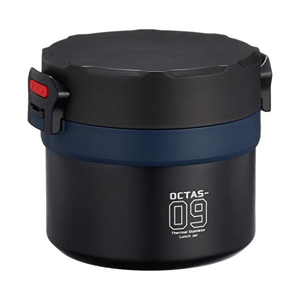 ・ネイビー 900 HB-3774・・Size:900Color:ネイビー・サイズ:(約)幅15×奥行13.5×高さ12cm・品名:ステンレス製まほうびん(弁当用ジャー)・実用量:ご飯容器/0.35L、おかず容器/0.23L・保温効力:40...