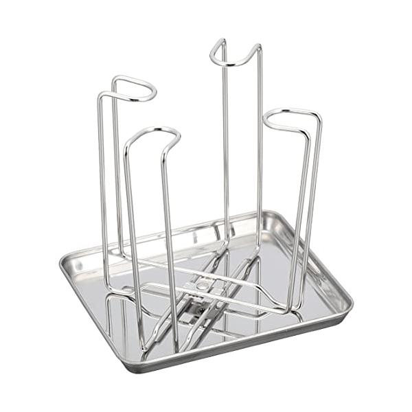 モダン・シルバー 4客 SUI-6084・・PatternName:グラススタンド(折りたたみ式)・サイズ:15.9×13.4×15.4cm・材質:ステンレス鋼・生産国:中国・梱包サイズ:13.5×16×15.5cm