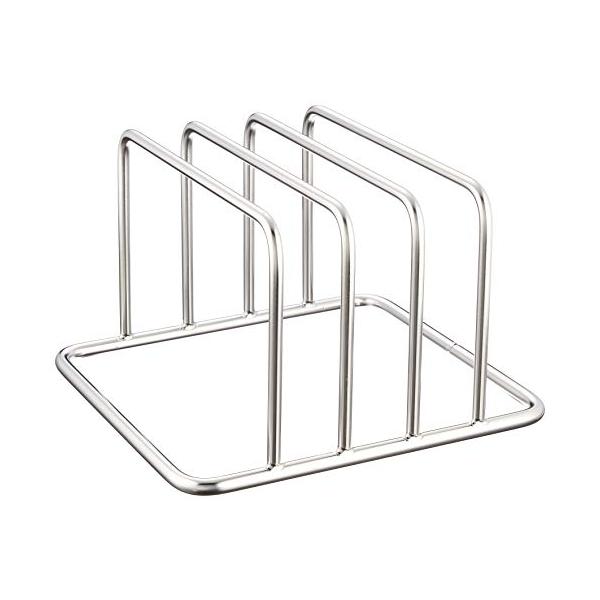 モダン・シルバー  AMN86・・PatternName:CMT-3・間口:200・奥行:200・高さ(mm):138・本体重量:0.902kg・色:シルバー・収納枚数:30mm厚のまな板3枚使用可・使用頻度の高い小まな板などを収納しシンク...