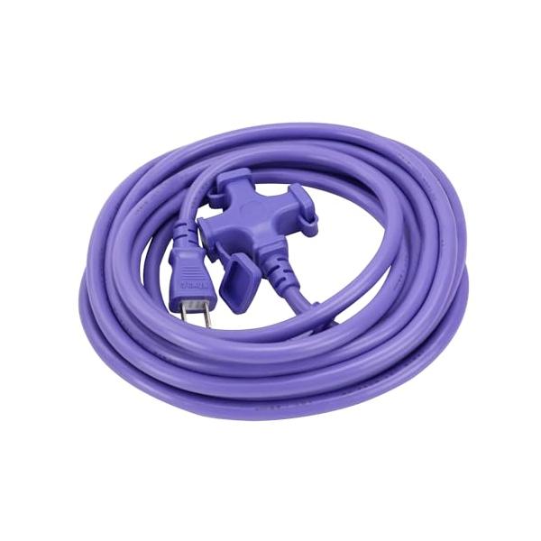 ムラサキ/-/FGM087-5・パッケージ個数:1・定格:15A・125V、コンセント:2P×3ツ口・電線サイズ:VCT2芯×1.25sq・色:紫・長さ:5m、仕様:屋内用・導体:銅線、栓刃:黄銅、被覆:塩化ビニル