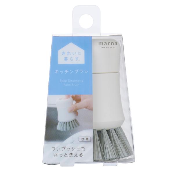 洗剤入れタイプホワイト(ふつう)/約φ7.2×8.8cm/K788W・Color:ホワイト(ふつう)Style:洗剤入れタイプ・パッケージ個数:1・【しっかり握れて洗いやすい】抗菌剤入りで清潔に使えるシンプルなキッチンブラシです。先端が広が...