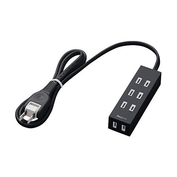 4個口ブラック/1m/T-NFL01-2410BK・Color:ブラックSize:1mStyle:4個口・パッケージ個数:1・デスクの上で冴えわたる洗練されたデザイン。いつも手元に置いておきたくなるスタイリッシュなシャッタータップ“flec...