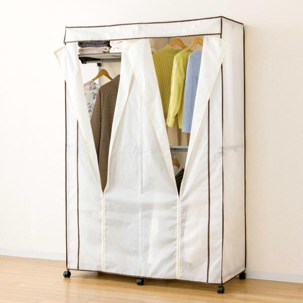 幅120cm・アイボリー 特大 HRC-1250・・Color:アイボリーStyle:幅120cm・カバーの素材を変更。改良しました不織布製のカバーからポリエステル製に変更。耐光性能が強くなり、経年劣化が格段に向上。大切な洋服をより長く守り...