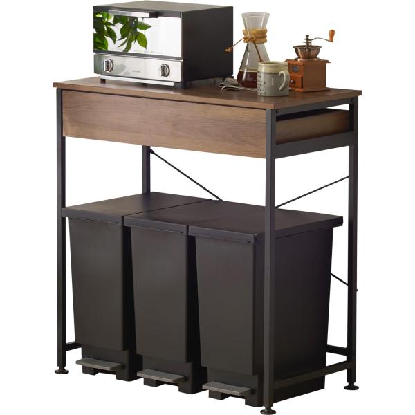 モダン・ブラウン 幅80.5cm KR-3771BR・・Color:ブラウンSize:幅80.5cm・【商品サイズ(約)】幅80.5×奥行42×高さ85.5cm・キッチン周りをスッキリ整理できる。デッドスペースを有効活用したゴミ箱上ラック。...