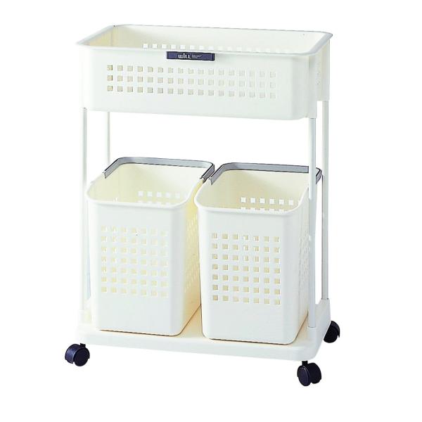 ラックホワイト/2段/7401・Color:ホワイトSize:2段Style:ラック・パッケージ個数:1・サイズ:幅55×奥行34×高さ72.5cm・重量: 約3.9kg・材質:本体/ポリプロピレン、パイプ/鉄(樹脂コーティング)、キャスタ...