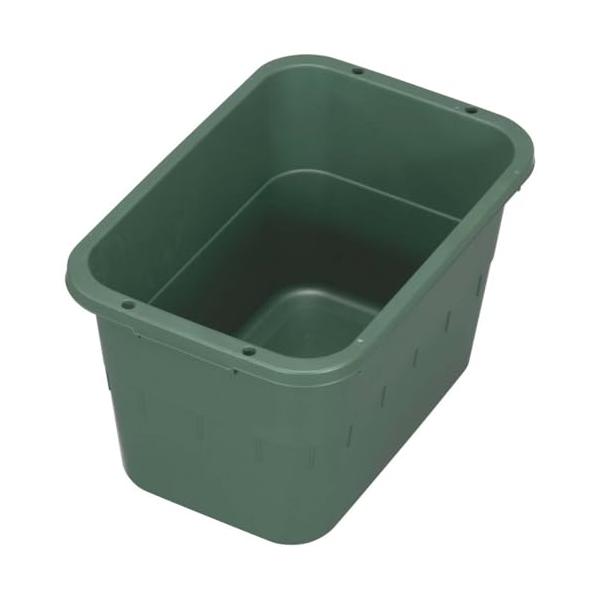 角型タライ・モスグリーン 24L 022057・サイズ：幅30.5×奥行45.5×高さ26.5cm、容量：24L、重量：785g、材質：本体＝ポリプロピレン、ひも＝不織布、生産国：日本・肉厚で丈夫、屋外使用もOK、様々な用途に使える大型タラ...