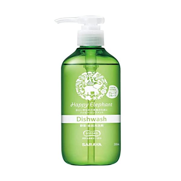 レッド/300ミリリットル ×1個/4973512261527・PatternName:本体300ml・パッケージ個数:1・ハッピーエレファント　野菜・食器用洗剤　グレープフルーツ