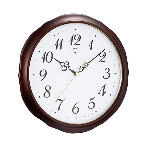 モダン・濃茶木地 300×295×47mm HS554B・・PatternName:01:通常・電波修正機能(40kHz/60kHz自動選局・受信OFF機能つき)・石膏ボード用掛金具つき・スイープセコンド・おやすみ秒針(光センサーによる自動...